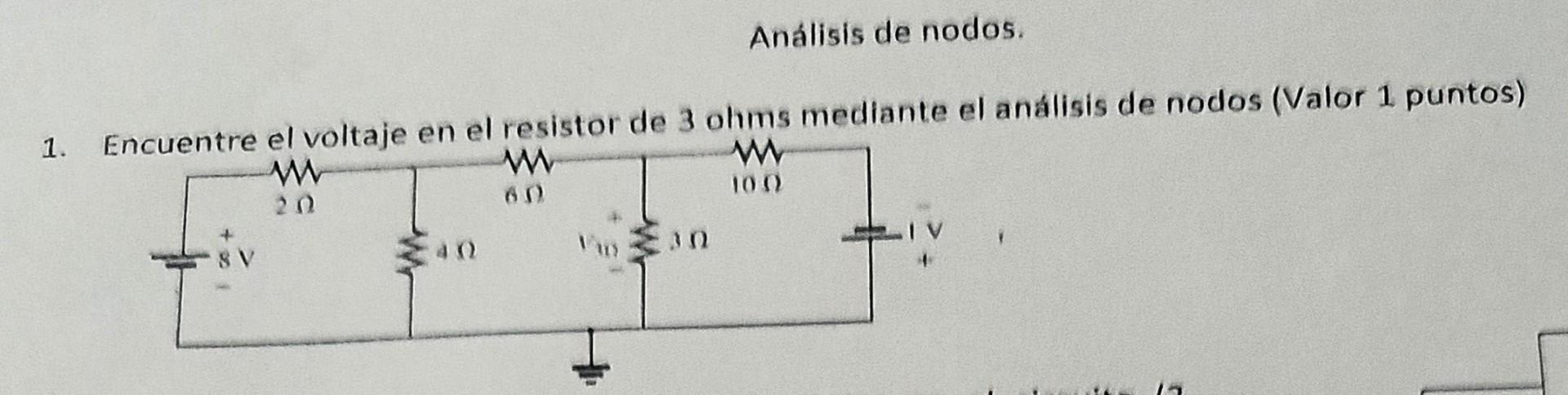 Solved Encuentre el voltaje en el resistor de 3 ohms con | Chegg.com