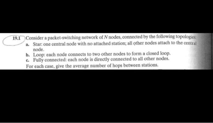 Solved 19.1 Consider a packet-switching network of N nodes, | Chegg.com