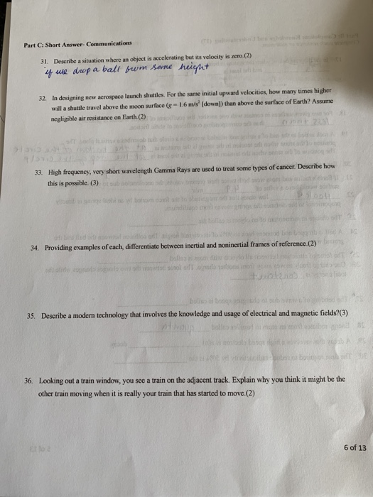 Solved Part C Short Answer-Communications 31. Describe a | Chegg.com