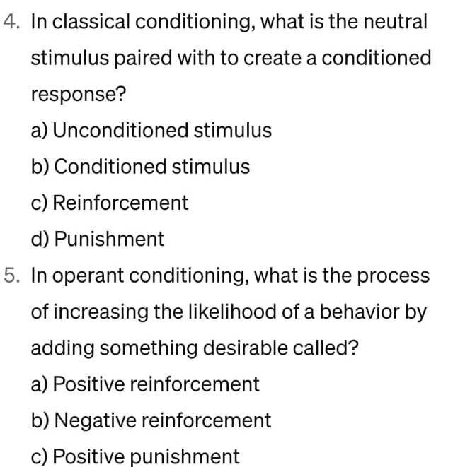 Solved In classical conditioning, what is the neutral | Chegg.com