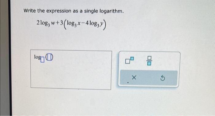 Solved Write the expression as a single logarithm. | Chegg.com
