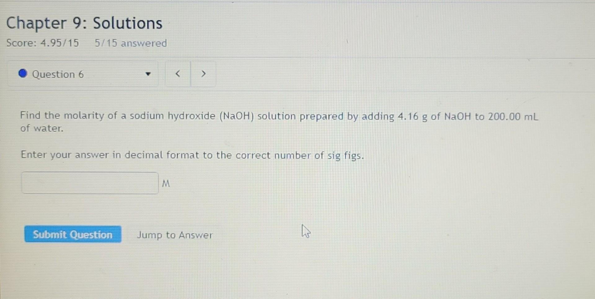 Solved Find the molarity of a sodium hydroxide (NaOH) | Chegg.com
