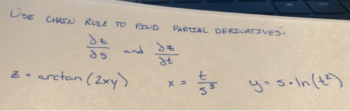 Solved Use CHAIN RULE TO FIND PARTIAL DERIVATIVES. ds and dz | Chegg.com