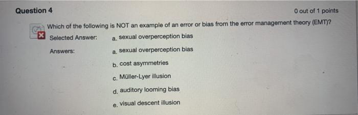 Solved Question 4 O out of 1 points Which of the following | Chegg.com