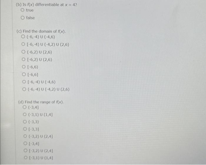 Solved Below is the graph of a piecewise function f(x). (a) | Chegg.com