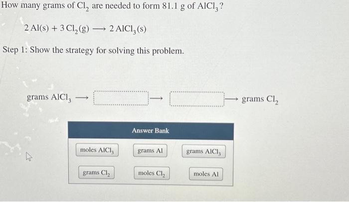 Solved How many grams of Cl2 are needed to form 81.1 g of | Chegg.com