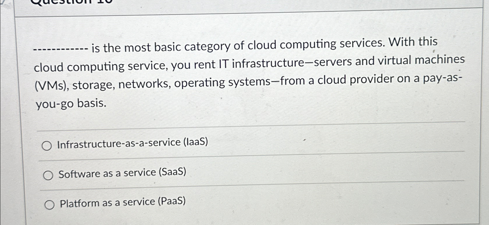 is the most basic category of cloud computing | Chegg.com