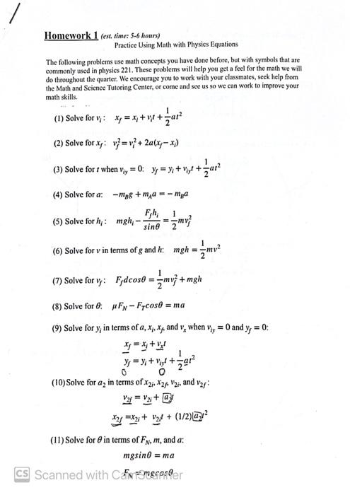Solved The following problems use math concepts you have | Chegg.com