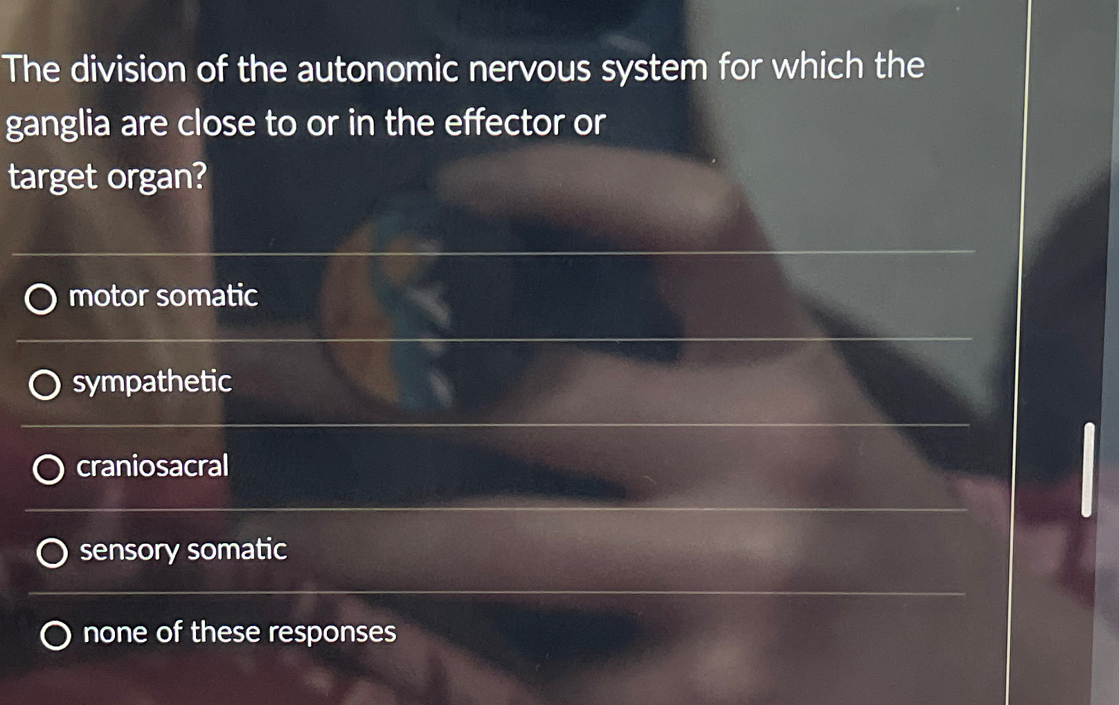 Solved The division of the autonomic nervous system for | Chegg.com