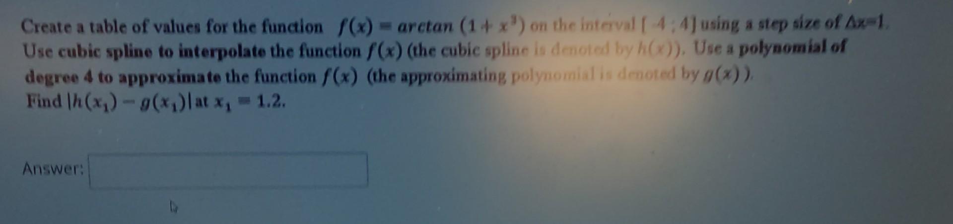 Solved Create a table of values for the function | Chegg.com