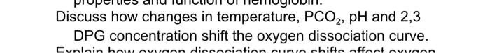 Solved Discuss how changes in temperature, PCO2, pH and 2,3 | Chegg.com