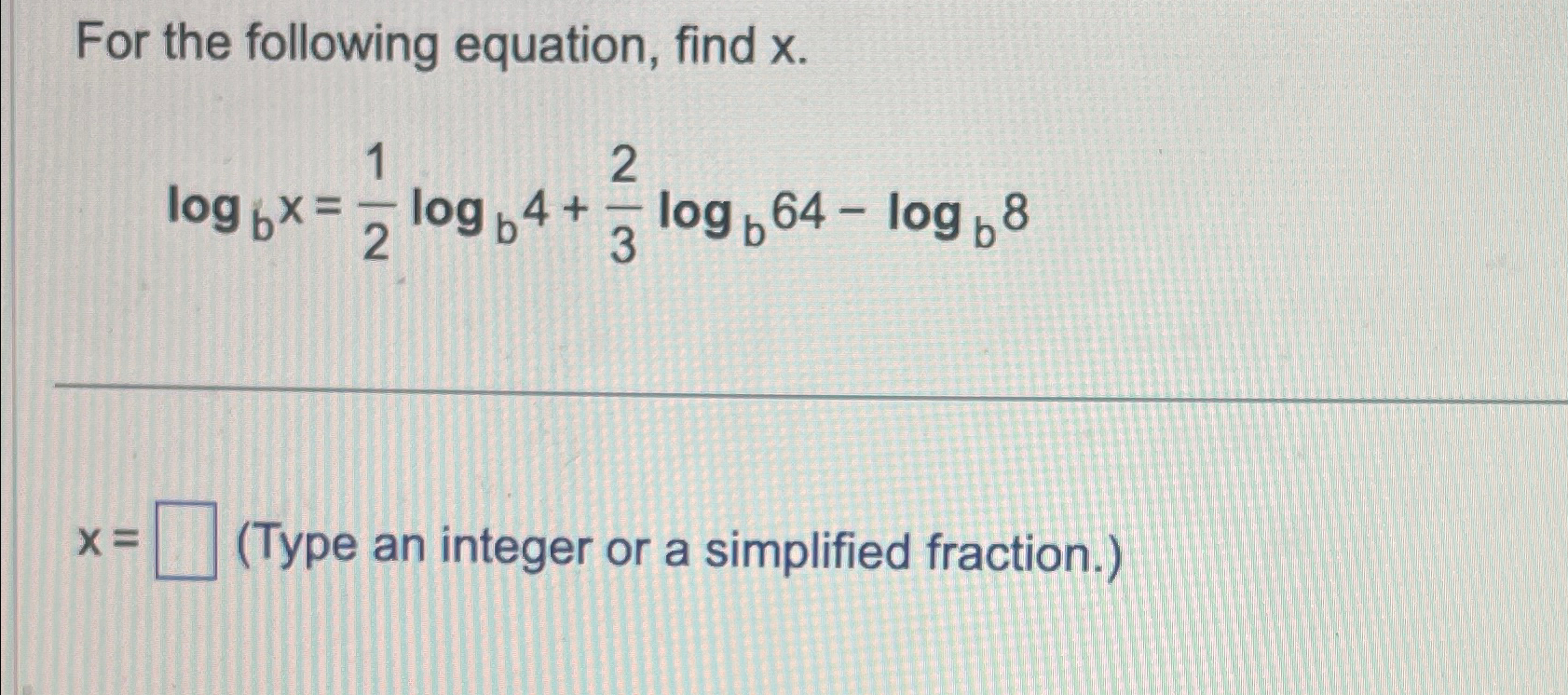 Solved For the following equation, find | Chegg.com