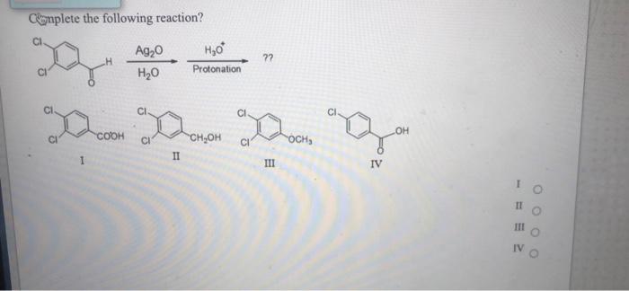 Solved Complete the following reaction? Ag20 H20 но | Chegg.com