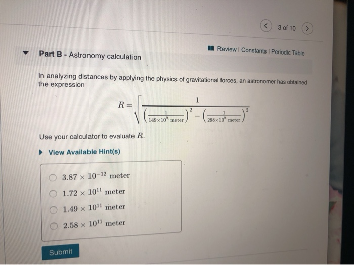 Solved ( 3 of 10 G Review | Constants Periodic Table Part A | Chegg.com