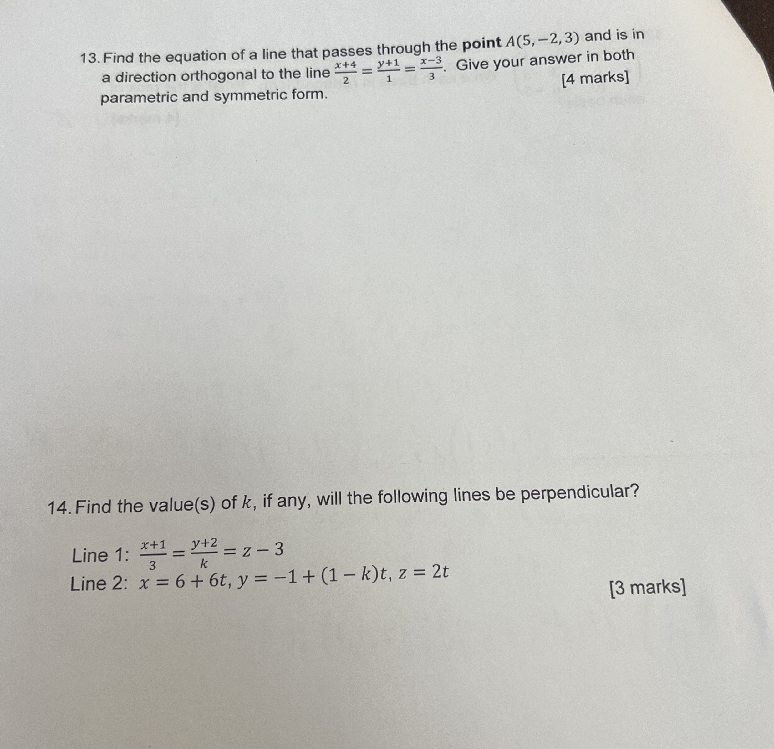 Solved Find the equation of a line that passes through the | Chegg.com