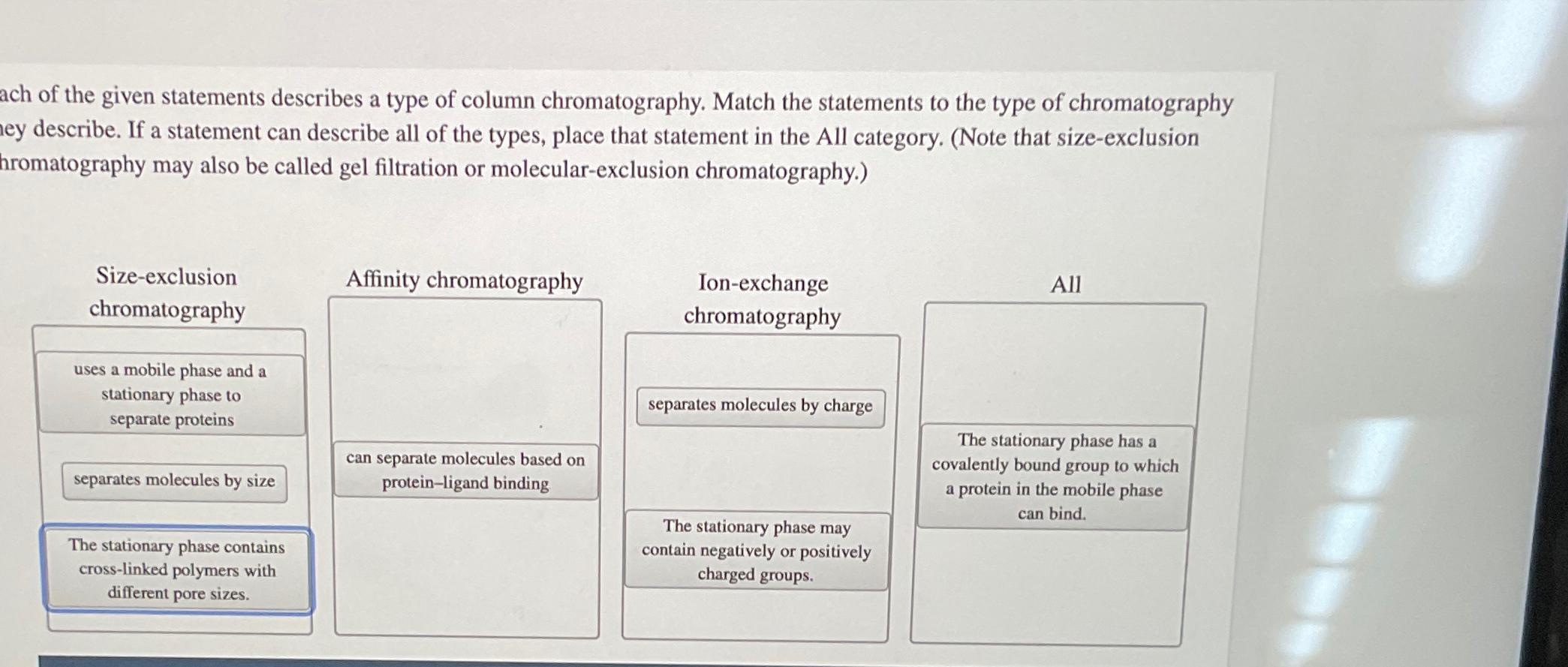Solved ach of the given statements describes a type of | Chegg.com