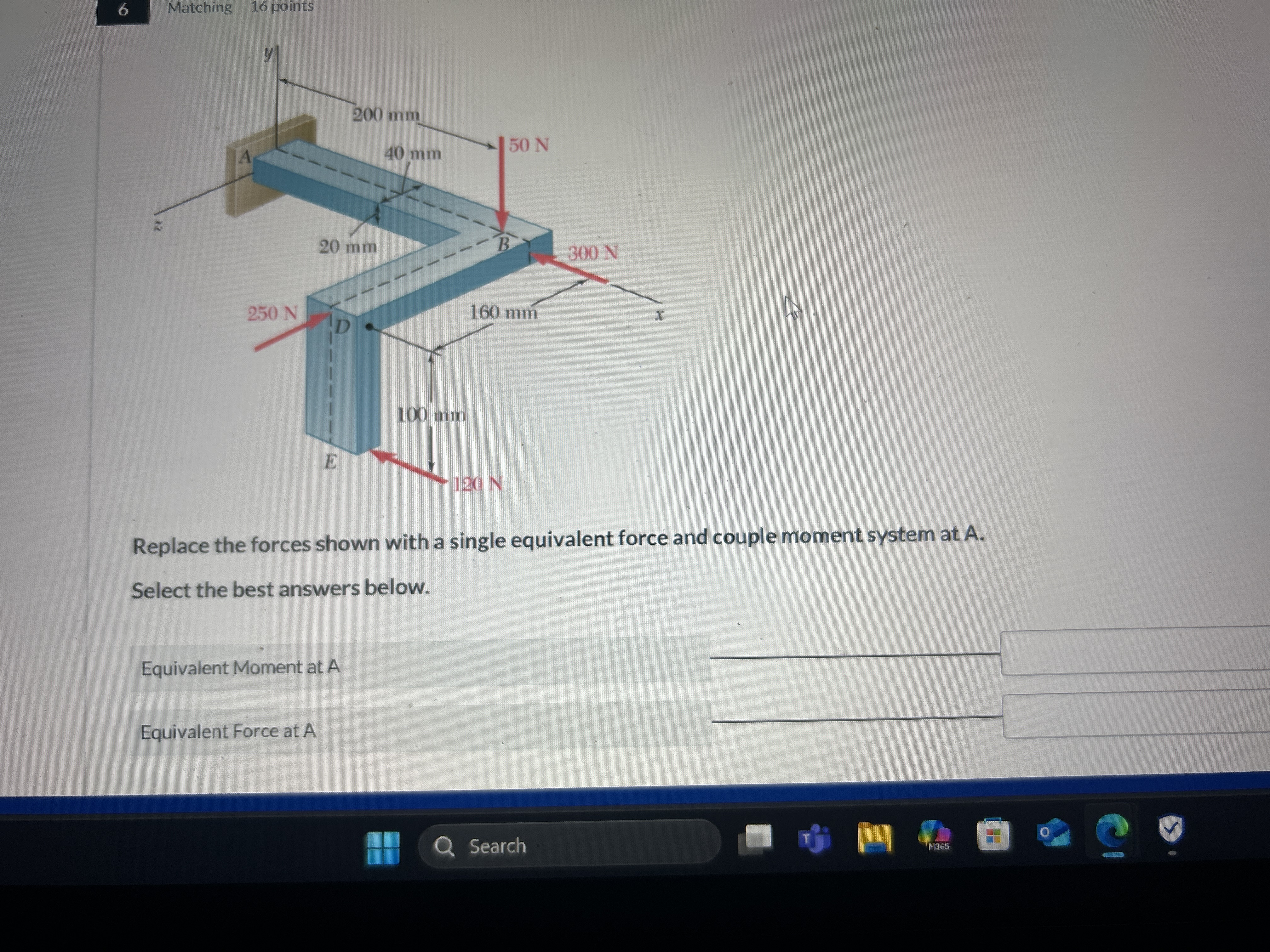 Solved Replace the forces shown with a single equivalent | Chegg.com