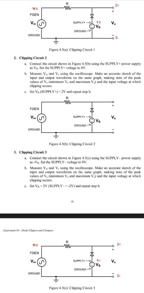 Solved 1. Ideal Clipping Circuits - Build 4 circuits | Chegg.com