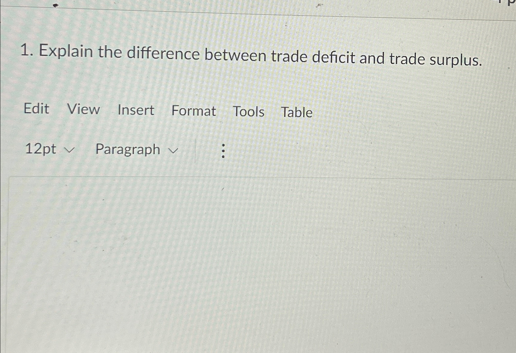Solved Explain the difference between trade deficit and | Chegg.com