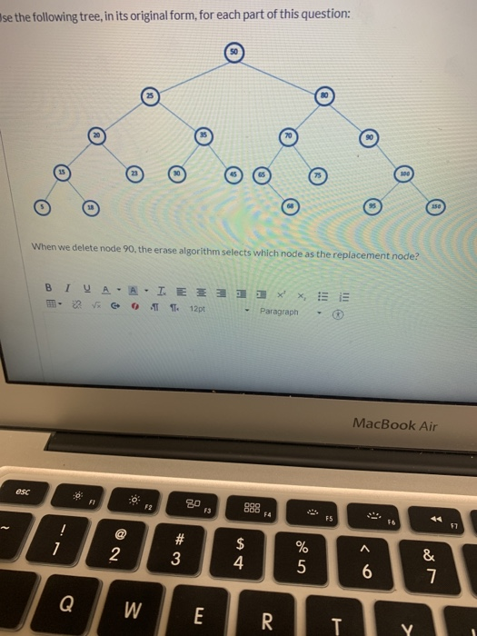Solved se the following tree, in its original form, for each | Chegg.com