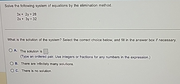 Solved Solve the following system of equations by the | Chegg.com
