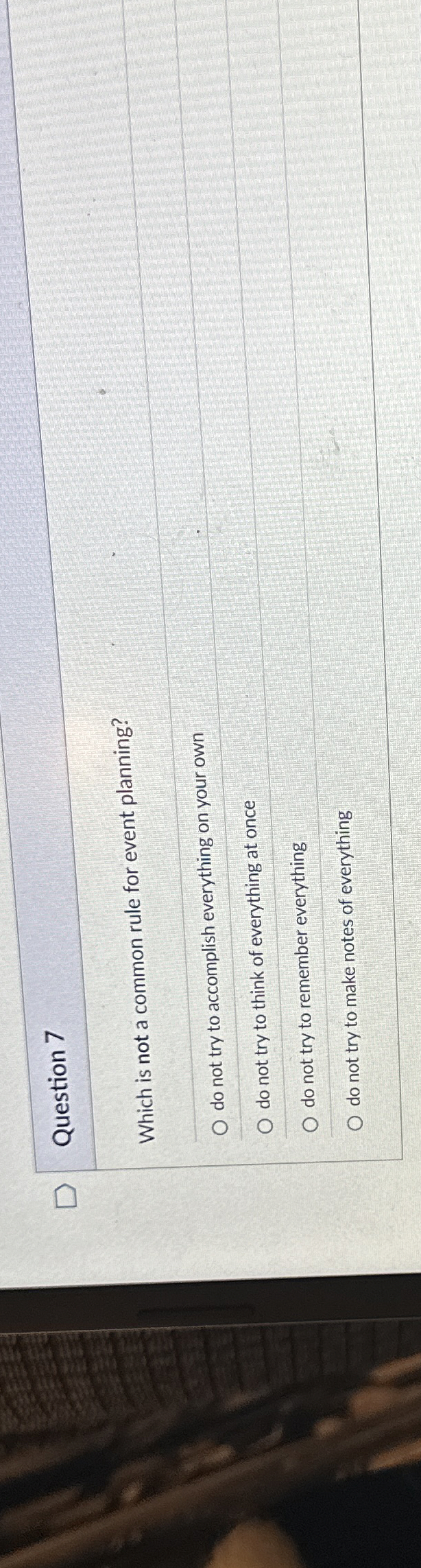 Solved Question 7Which is not a common rule for event | Chegg.com