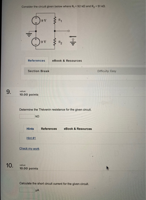 Solved Consider the circult given below where R - 92 KQ and | Chegg.com