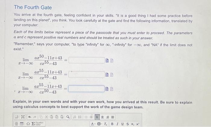 Solved You arrive at the fourth gate, feeling confident in | Chegg.com