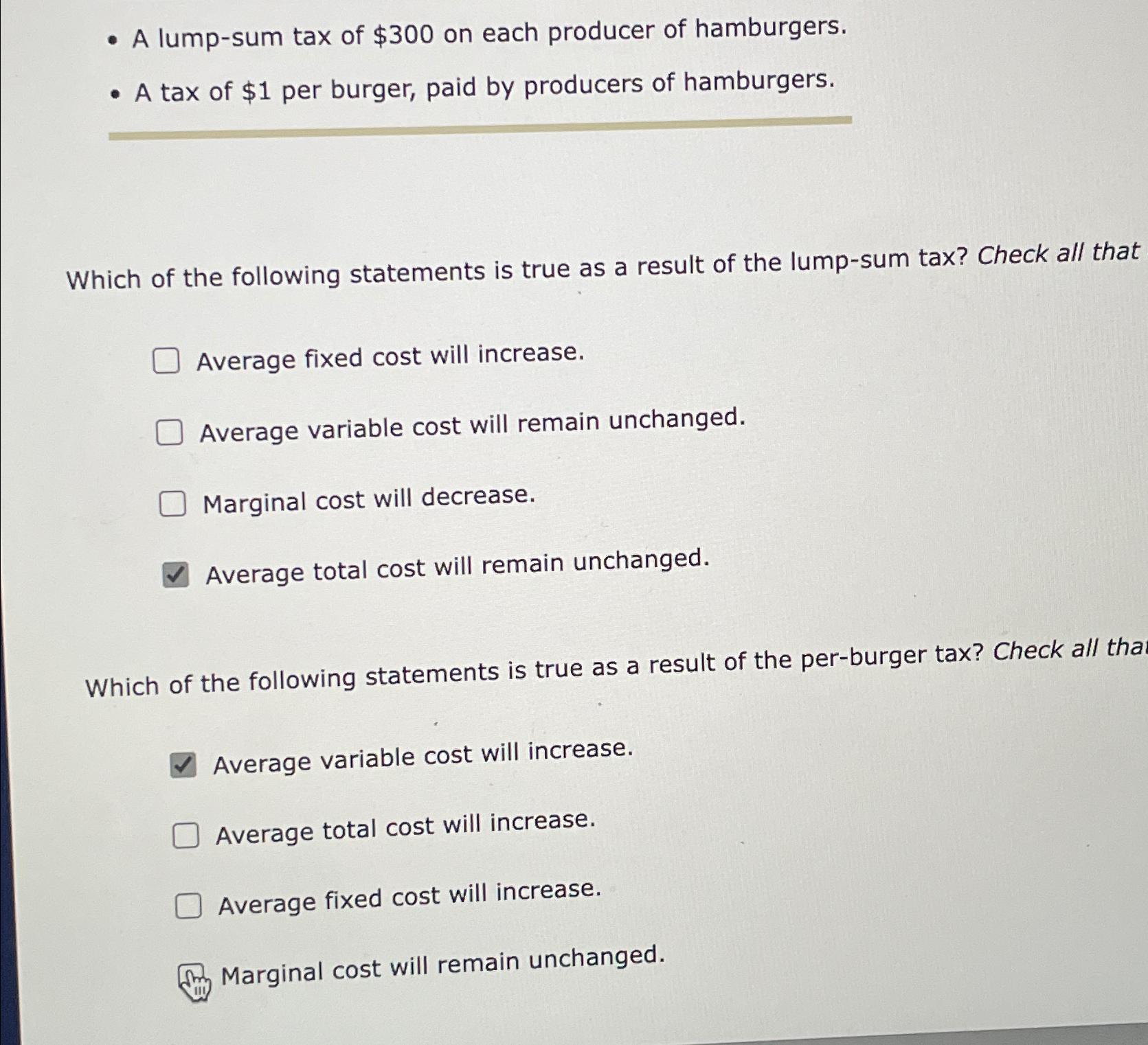 Solved A lump-sum tax of $300 ﻿on each producer of | Chegg.com
