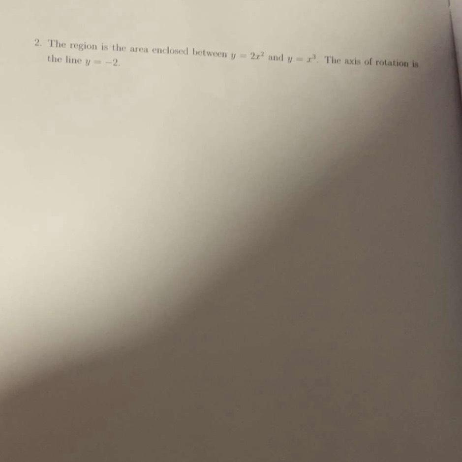 Solved For each problem below, rotate the given region | Chegg.com