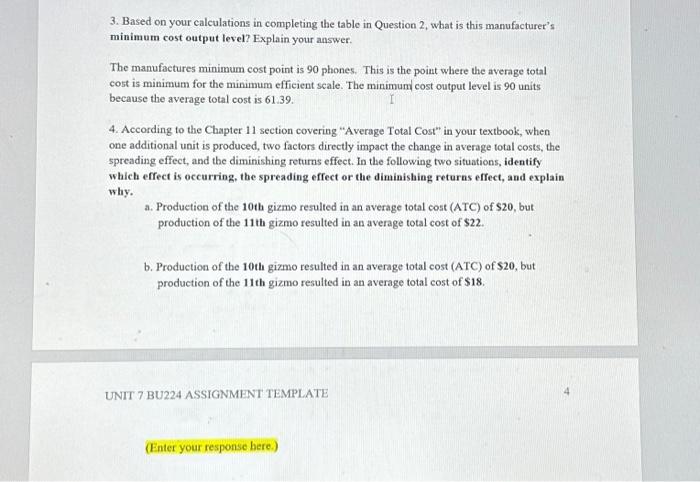Solved 3. Based on your calculations in completing the table | Chegg.com