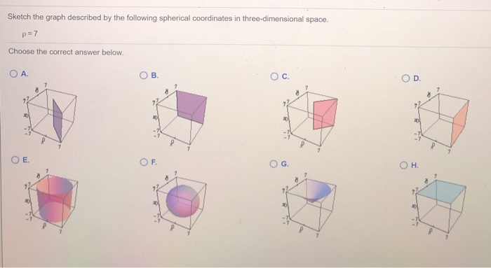 Solved Sketch the graph described by the following spherical | Chegg.com