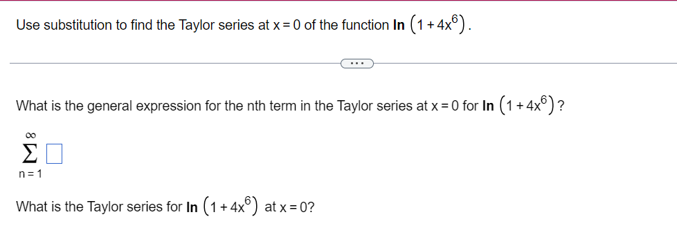 Solved Use substitution to find the Taylor series at x=0 ﻿of | Chegg.com