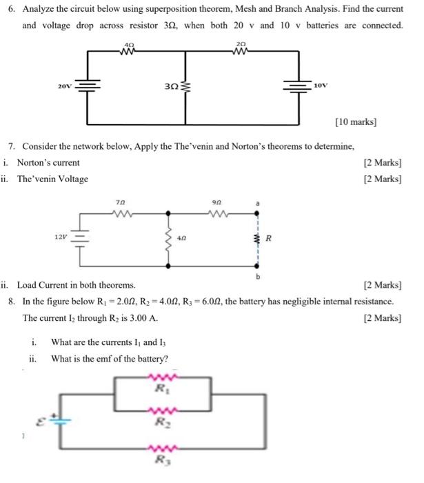 Solved 3. Apply Kirchhoff's law to calculate the voltage | Chegg.com