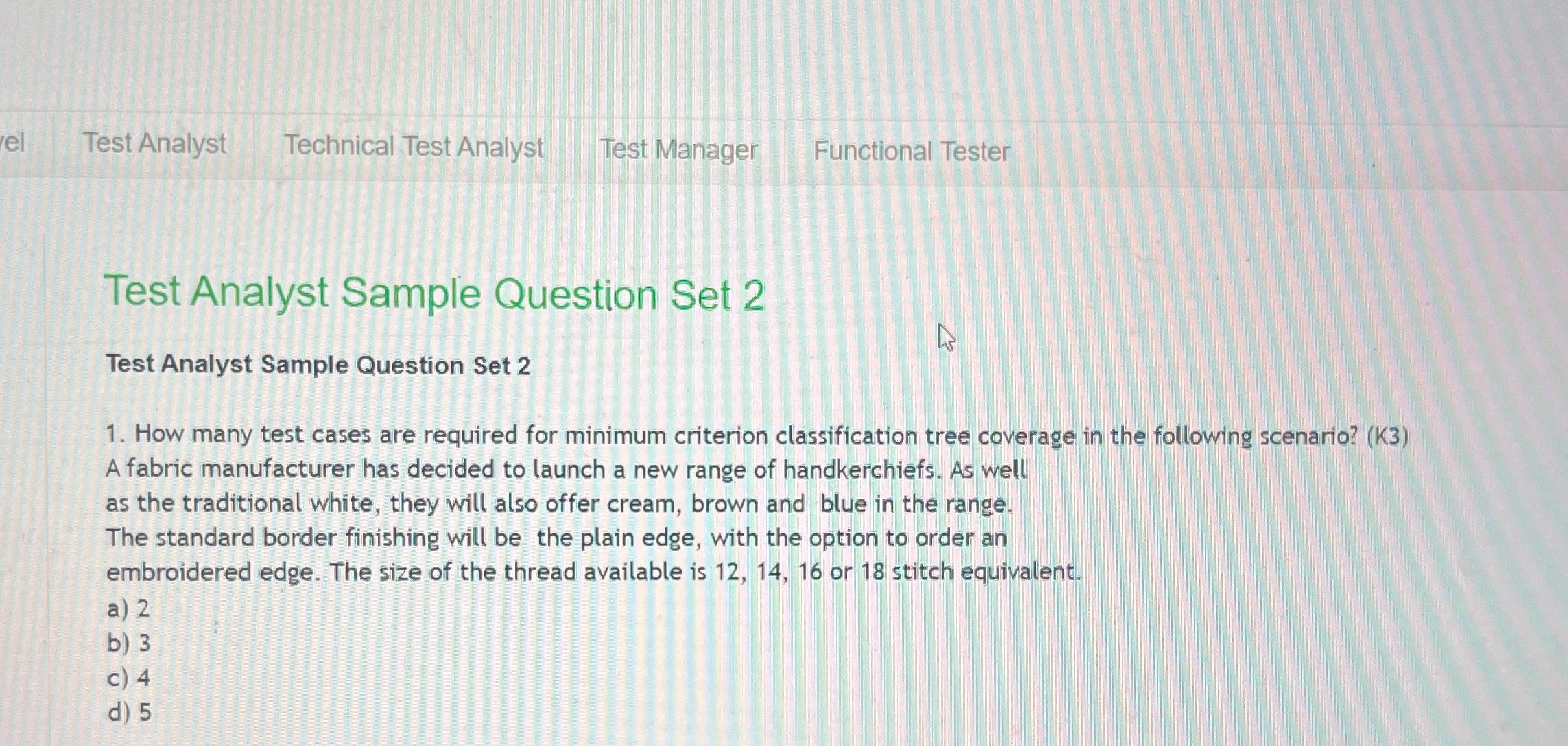 Solved Test Analysttechnical Test Analysttest 4045