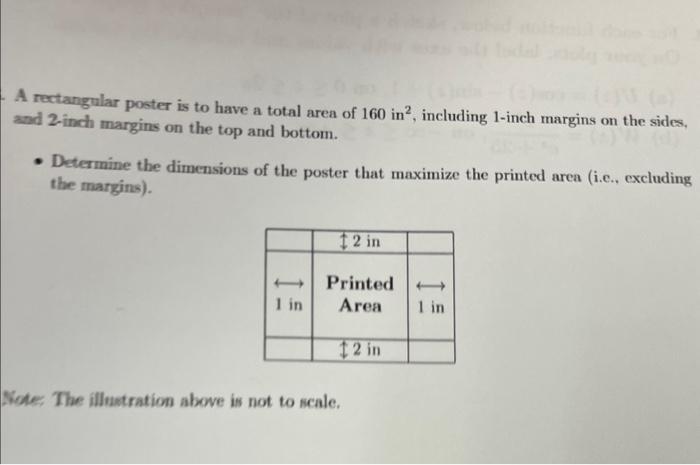 Solved A rectangular poster is to have a total area of | Chegg.com