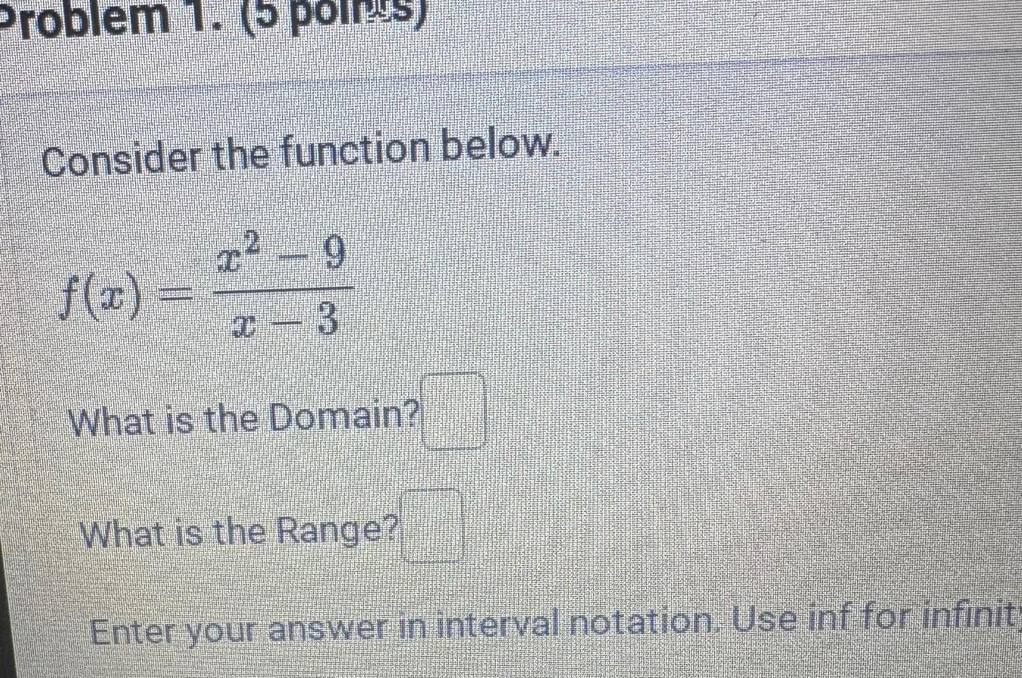 Solved Consider the function below.f(x)=x2-9x-3What is the | Chegg.com