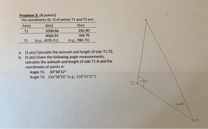 Solved Problem 5: (8 points) The coordinates (X,Y) of points | Chegg.com Solved Problem 5: (8 points) The coordinates (X,Y) of points | Chegg.com
