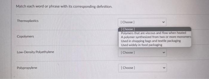 Solved Match each word or phrase with its corresponding | Chegg.com