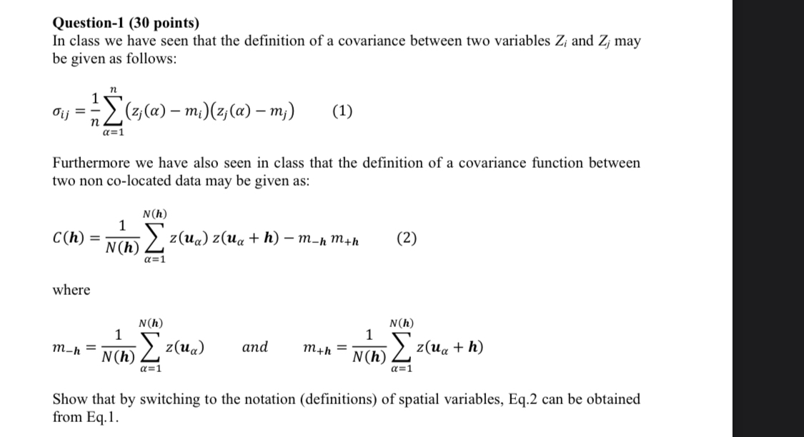 Solved Question-1 (30 ﻿points)In class we have seen that the | Chegg.com