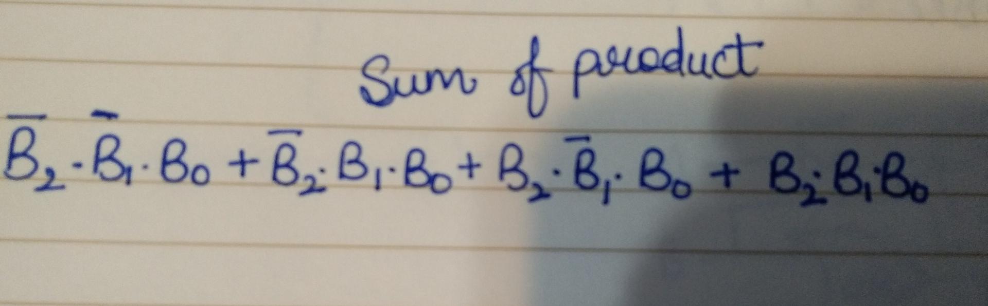 Solved Sum of product B-B- Be + B, B, Bot B, B, Bo + B; B, | Chegg.com