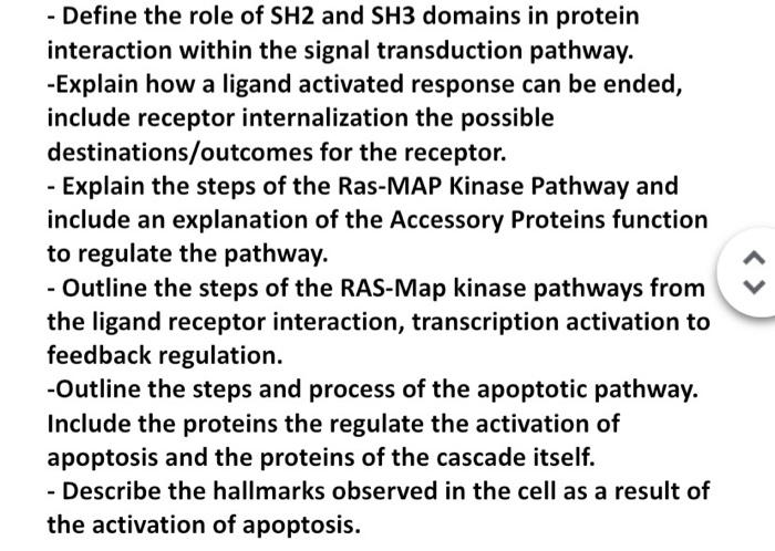 Solved - Define the role of SH2 and SH3 domains in protein | Chegg.com