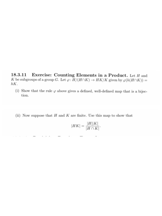 Solved 18.3.11 Exercise: Counting Elements in a Product. Let | Chegg.com
