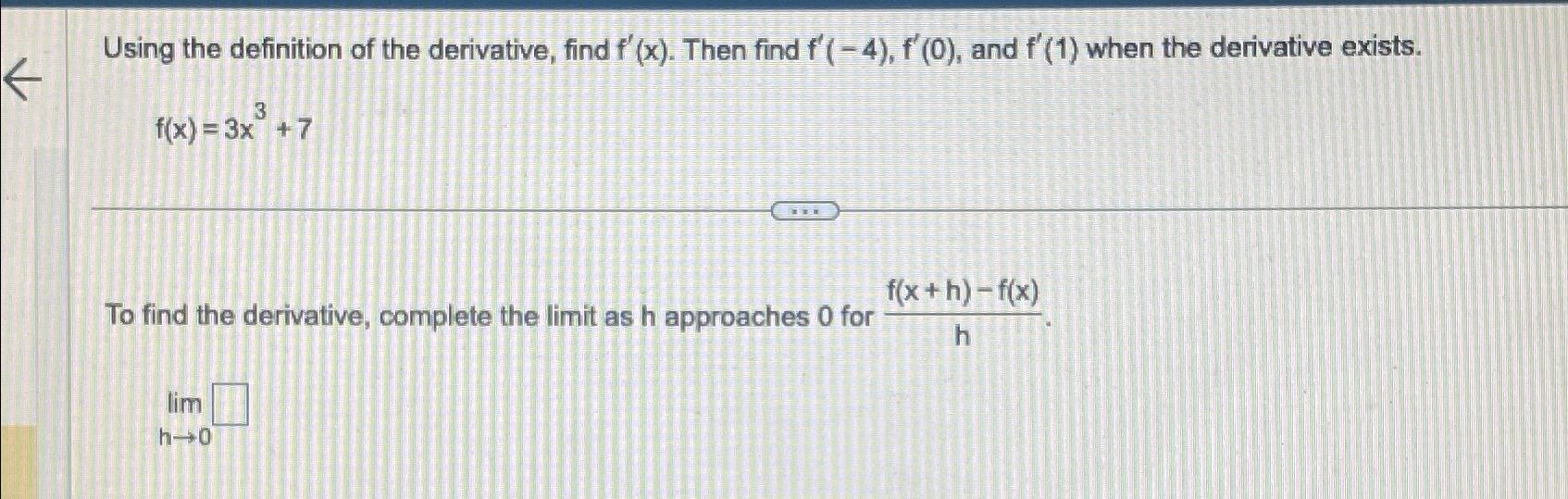 Solved Using The Definition Of The Derivative Find F X