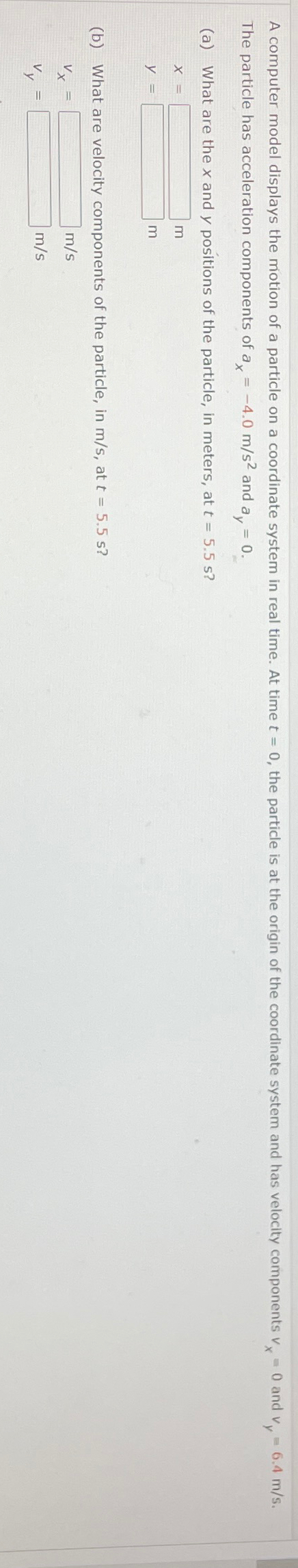 Solved The particle has acceleration components of | Chegg.com