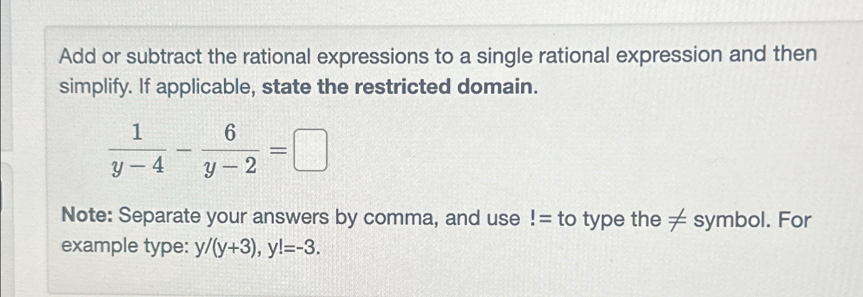 Solved Add or subtract the rational expressions to a single | Chegg.com