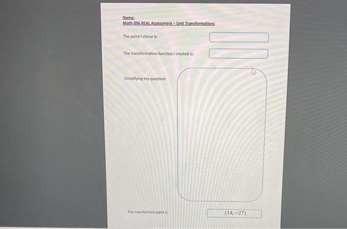 Solved Names Math 096 REAL Assessment Unit Transformations | Chegg.com