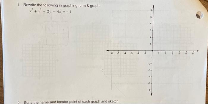 Solved 1. Rewrite the following in graphing form \& graph. | Chegg.com