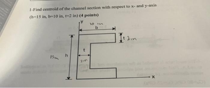 Solved 1-Find centroid of the channel section with respect | Chegg.com