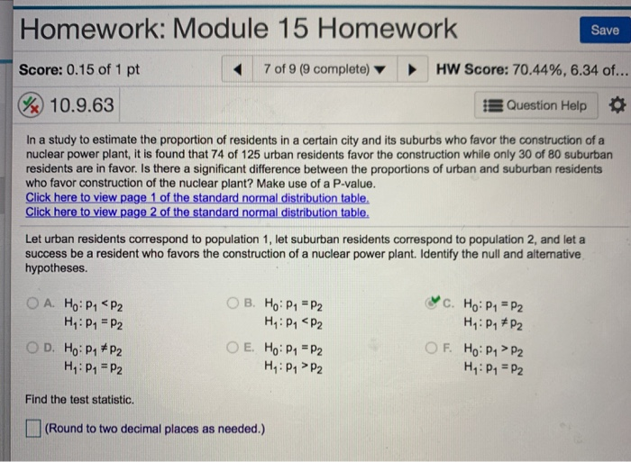 Solved Save Homework: Module 15 Homework Score: 0.15 of 1 pt | Chegg.com Solved Save Homework: Module 15 Homework Score: 0.15 of 1 pt | Chegg.com